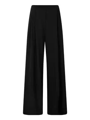 Norma Kamali Norma Kamali Wide-Leg Pleated Trousers Black