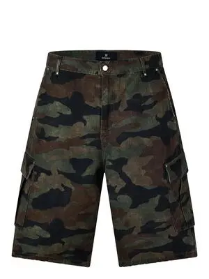 REPRESENT Cargo Camouflage Shorts - Black