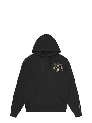 ICECREAM Long Sleeve Hooded Sweatshirt With Graphic Print - Black