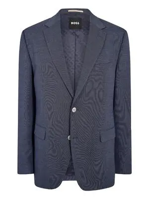 Hugo Boss Boss Single Breasted Notch Lapel Blazer - Blue
