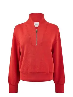 Varley Varley Half-Zip Stand Collar Sweatshirt Red
