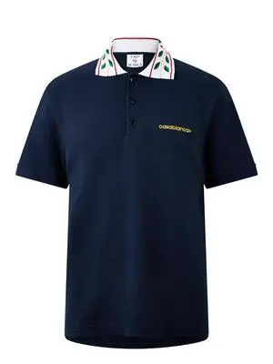 Casablanca Logo-detail Polo Shirt - Navy Blue