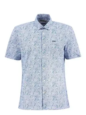 Barbour Short-sleeved Button-up Shirt Blue