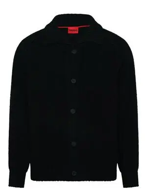 Hugo Boss Button-front Knit Cardigan - Black