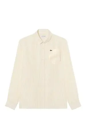 Lacoste Long Sleeve Patterned Shirt - White