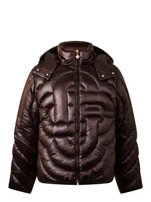 Casablanca Quilted Zippered Padded Jacket - Brown