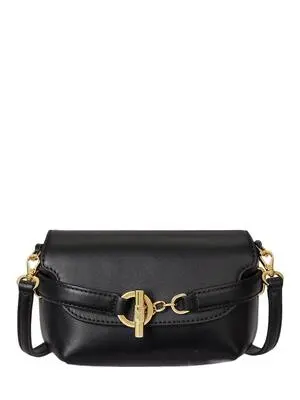 Ralph Lauren Blaike Leather Shoulder Bag With Buckle Detail - Black