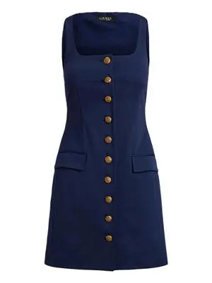 Ralph Lauren Sleeveless Square Neck Button-up Dress - Navy
