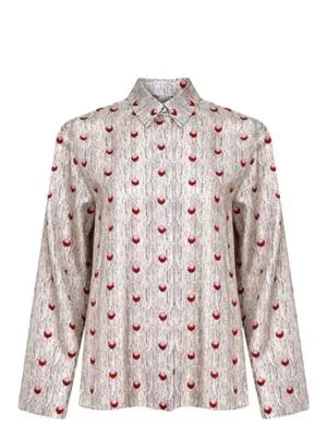 Max Mara Max Mara Long-Sleeve Printed Shirt Nude