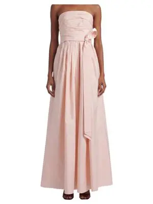 Max Mara Strapless Pleated Gown - No