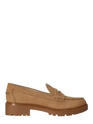 RALPH LAUREN Ralph Lauren Round Toe Loafers With Metal Logo Detail