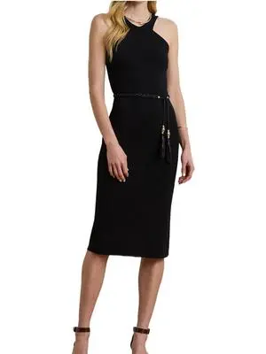 Ralph Lauren Rib-knit Sleeveless Midi Dress - Black