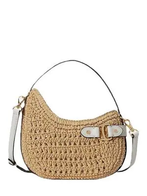 Ralph Lauren Woven Top Handle Shoulder Bag - Nude