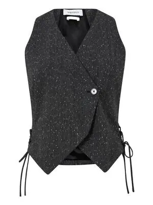 Alexander McQueen Alexander McQueen Sleeveless Wrap Waistcoat Black