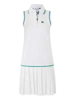 Burberry Sleeveless Polo Mini Dress With Pleated Skirt - No