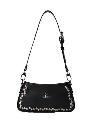 VIVIENNE WESTWOOD Studded Underarm Shoulder Bag - Black