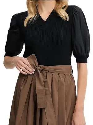 Max Mara Max Mara V-Neck Pullover With Short Sleeves Black