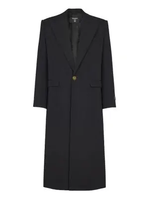 Balmain Grain De Poudre Long Coat - Black