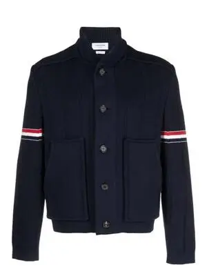 THOM BROWNE Thom Browne Long Sleeve Jacket With Striped Cuffs