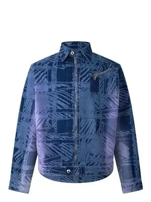 VIVIENNE WESTWOOD Vivienne Westwood Stand-Collar Full-Print Textured Zip Jacket