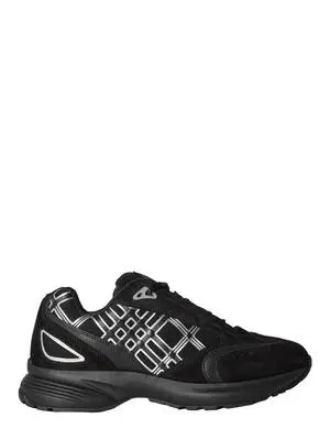 Burberry Low-profile Athletic Sneakers With Suede And Mesh Upper - Black