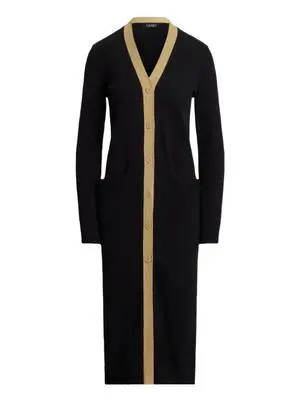Ralph Lauren Cotton Blend Longline Cardigan - Black/bircht
