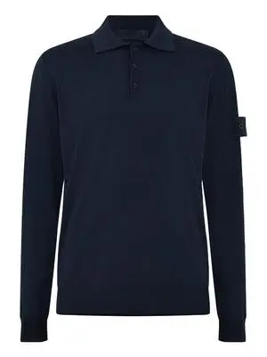 Stone Island Long-sleeve Polo Sweater - Black