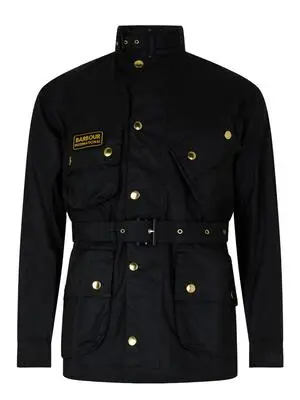 Barbour Stand Collar Waist-tight Multi-pocket Jacket - Black