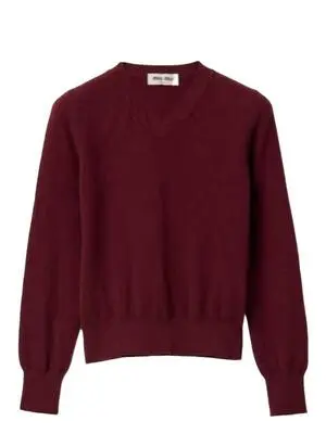Miu Miu V-neck Wool Cardigan - Brown