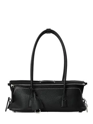 MAISON MARGIELA Genuine Leather Baguette Underarm Bag - Black