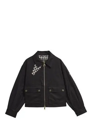Barbour Casual Jacket With Spread Collar And Zip-up Front - Black