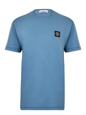 Stone Island Compass Print Cotton Tee - Blue