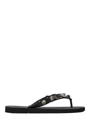 Balenciaga Cagole Studded Flip Flops - No