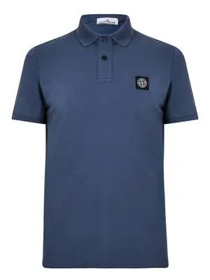 Stone Island Solid Short-sleeve Polo Shirt - Blue