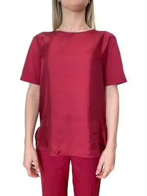 Max Mara Satin-finish Short-sleeve T-shirt - Red