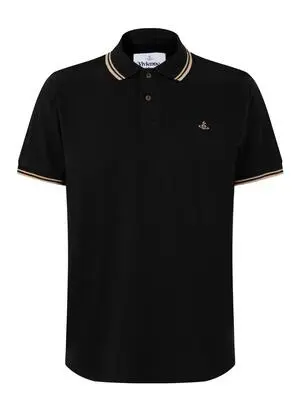 VIVIENNE WESTWOOD Short-sleeve Pique Polo Shirt - Black