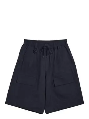 Y3 Wide Leg Cargo Shorts - Black