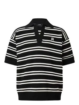 Amiri Striped Knit Polo Top - No