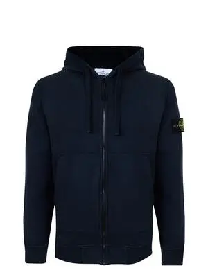 Stone Island Zip-up Hoodie - Navy