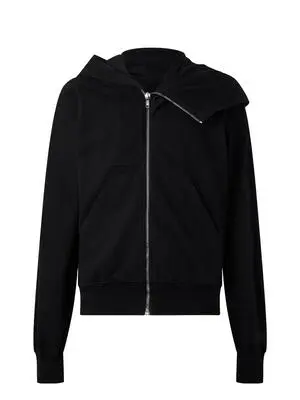 Rick Owens Cropped Full-zip Hooded Sweatshirt - Black