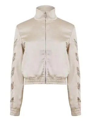 OFF-WHITE Off-White Cropped Zip-Up Jacket With Lace Detailing