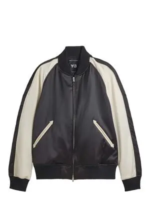 Y3 Liquid Logo Satin Souvenir Jacket - Black