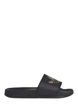 ADIDAS ORIGINALS Black Slides With Metallic Logo - No