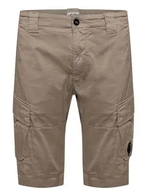 C.P. COMPANY Sateen Stretch Cargo Shorts - Beige