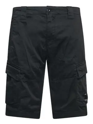 C.P. COMPANY Sateen Stretch Cargo Shorts - Black