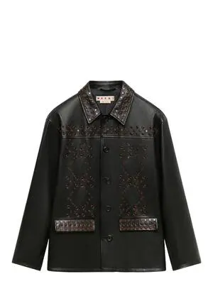 Marni Leather Studded Jacket - Black