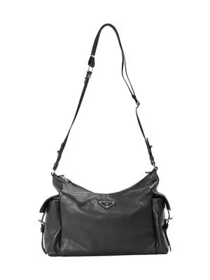 Prada Leather Shoulder Bag - Black
