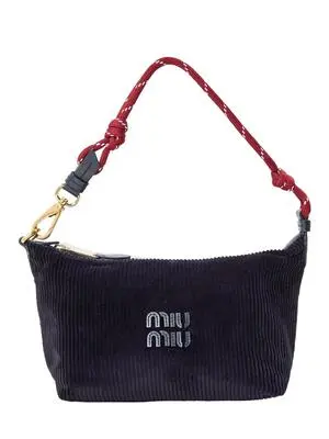Miu Miu Corduroy Mini Hobo Bag - Black