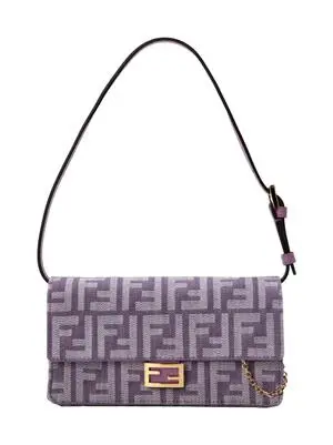 Fendi Monogrammed Clutch Bag - Gray