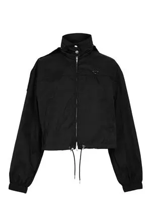 Prada Lightweight Cropped Zip-up Jacket - Black